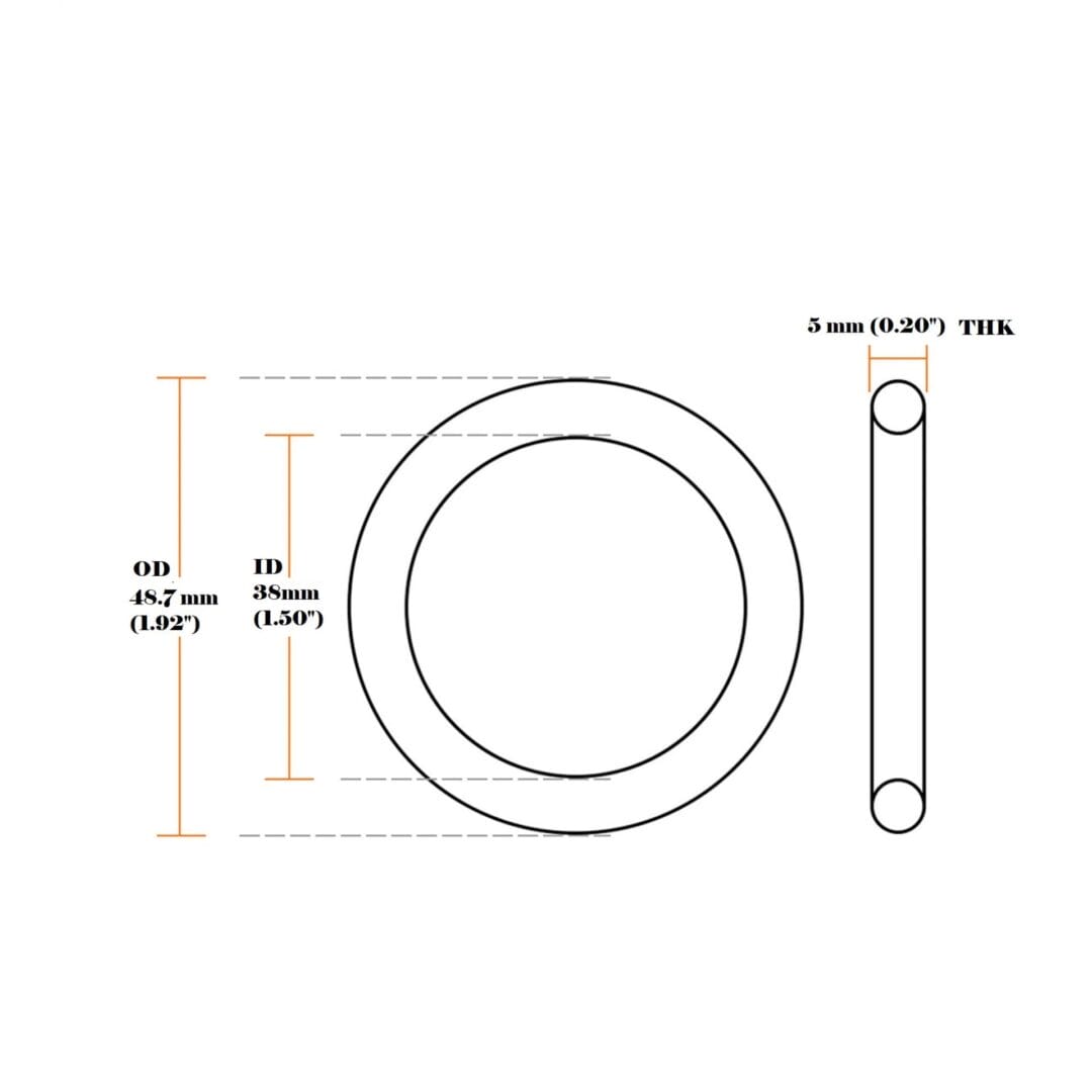 O Rings 38mm x 48.7mm x 5mm 10 PCs | Avetco Leather